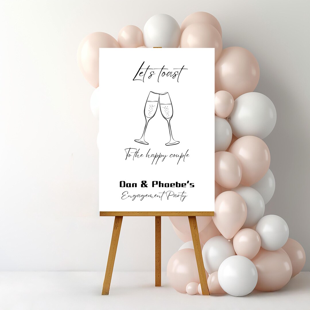 Toast Engagement Party Welcome Board Sign Template DIGITAL DOWNLOAD ...