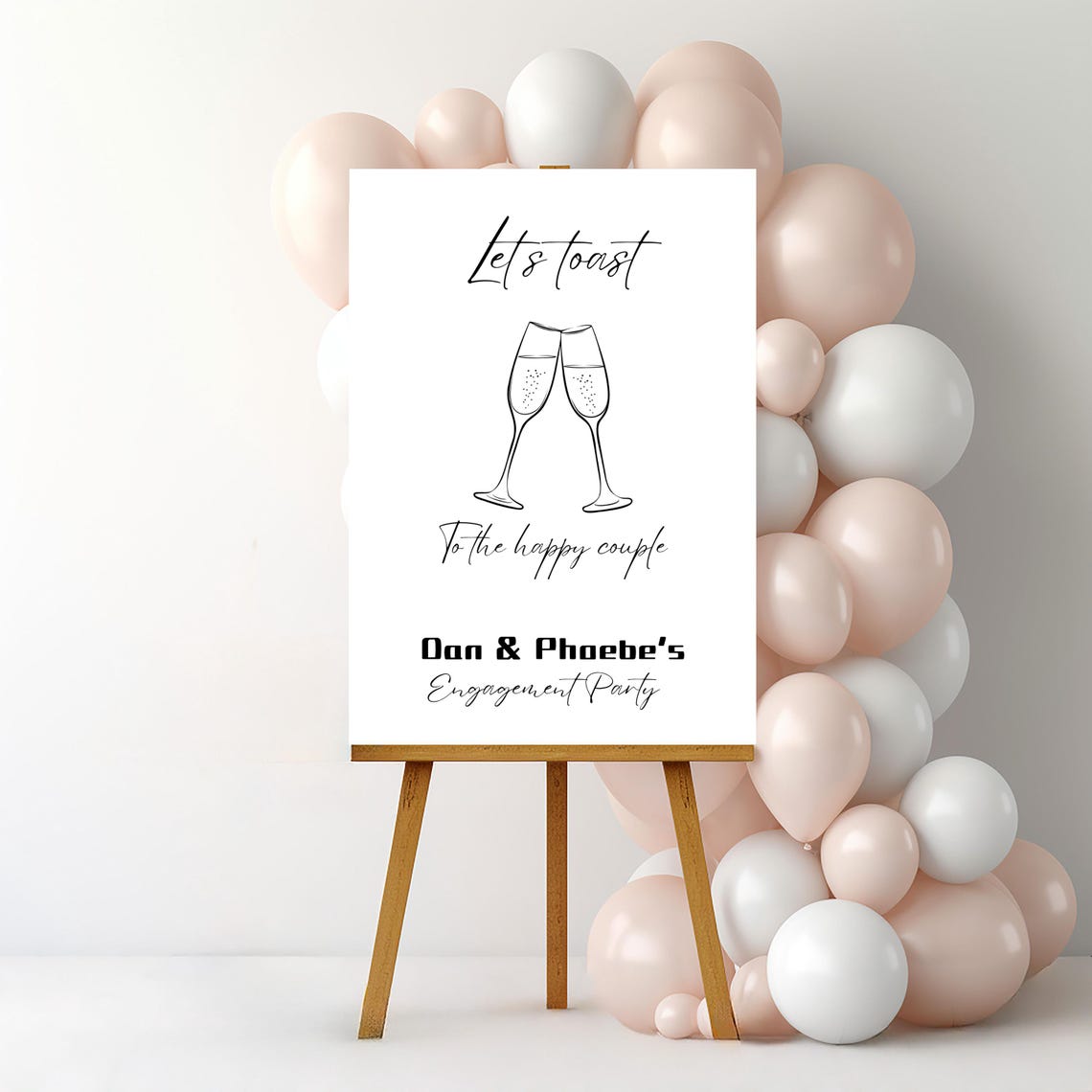 Toast Engagement Party Welcome Board Sign Template DIGITAL DOWNLOAD ...