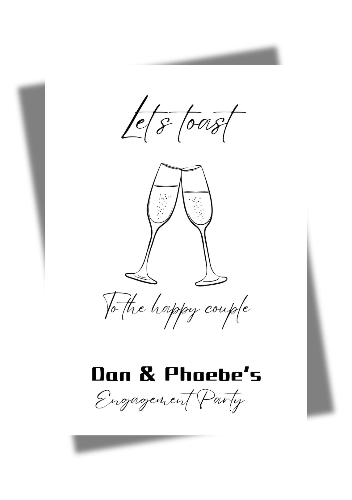 Toast Engagement Party Welcome Board Sign Template DIGITAL DOWNLOAD ...