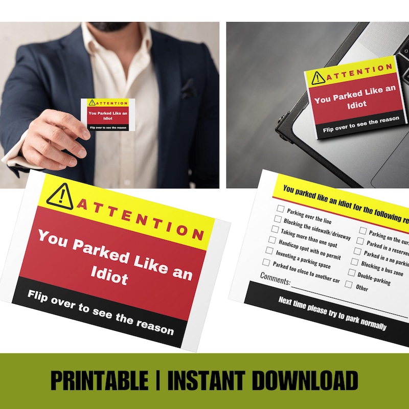 Funny Parking Cards - Etsy