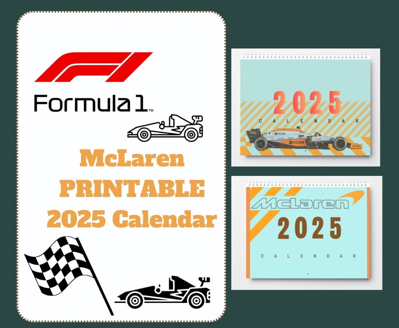 2025 Printable & Customizable Oscar Piastri- Formula 1, Year Calendar ...