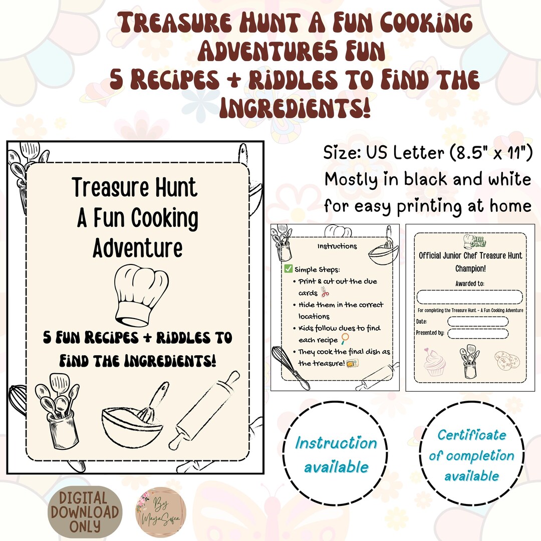 Treasure Hunt Cooking Game for Kids - Printable Activity With 5 Fun ...