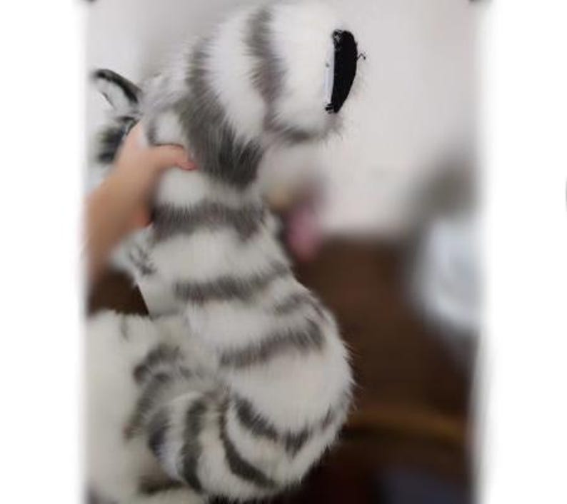 Realistic White Tiger Furry Head, Furry Pre-made Fur Mask, Furry ...