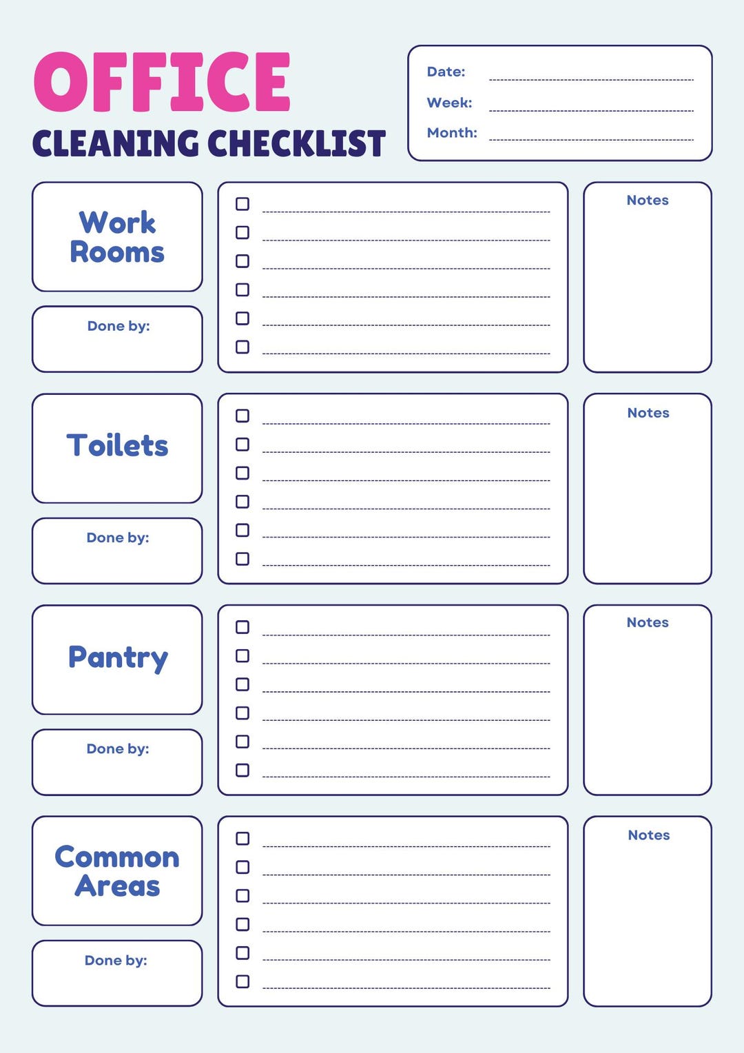 Printable Office Cleaning Checklist: Digital Download for Organized ...