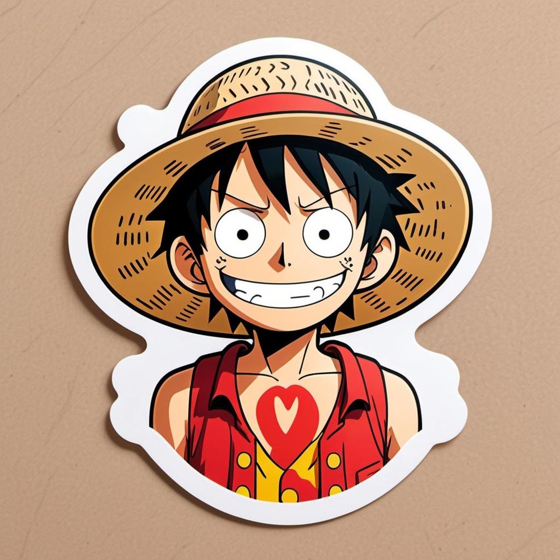 One Piece Luffy Happy Sticker | 2x2 Inch Anime Die-cut Vinyl Decal ...