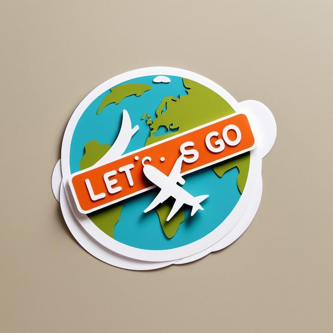 Travel Die-cut Sticker 2x2 'lets Go' Design for Luggage, Journals, and ...