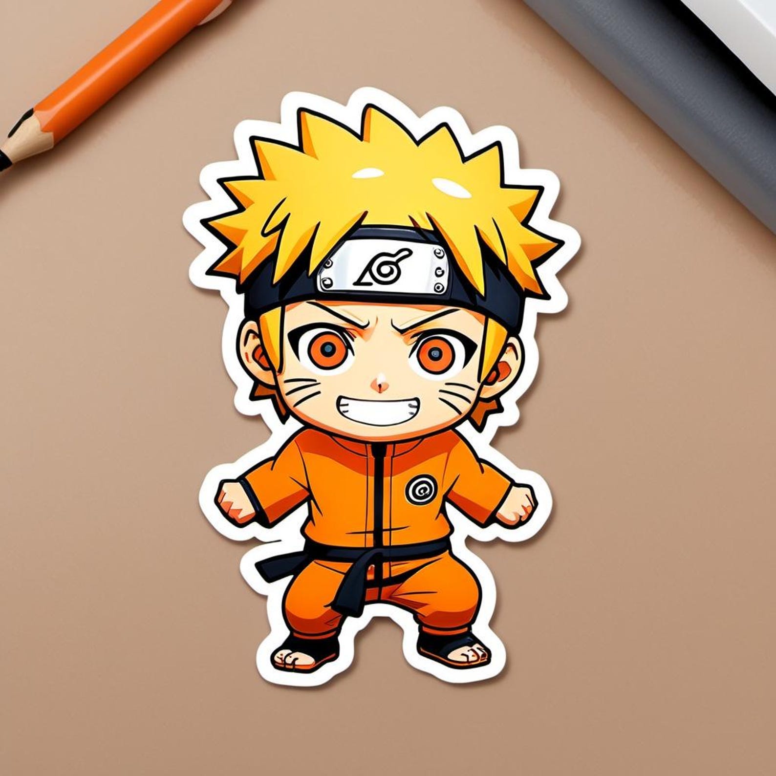Super Cute Naruto Theme Die-cut Sticker – 2x2 Anime Style for Fans and ...