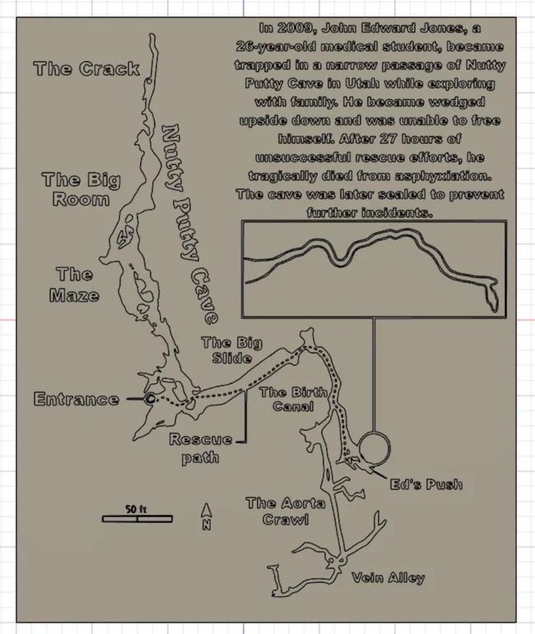 Nutty Putty Cave Incident Map Stl - Etsy