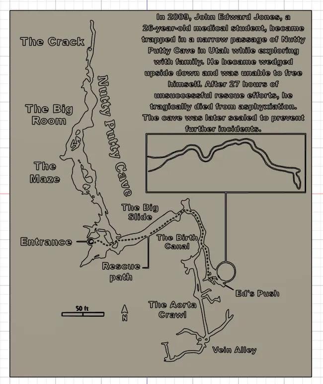 Nutty Putty Cave Incident Map Stl - Etsy