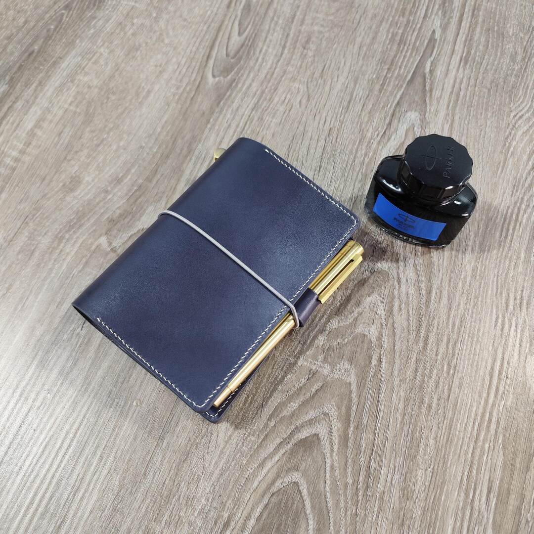 Handcrafted Italian Leather Mini Traveler's Notebook: Personalized ...