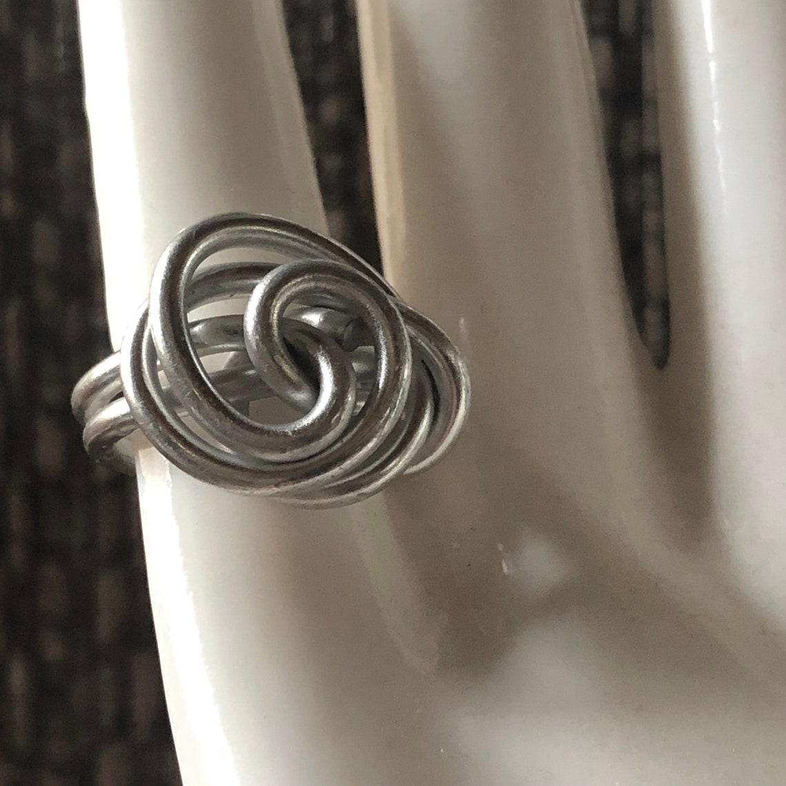 Lightweight Silver Aluminum Wire Ring Made to Size Rosette - Etsy
