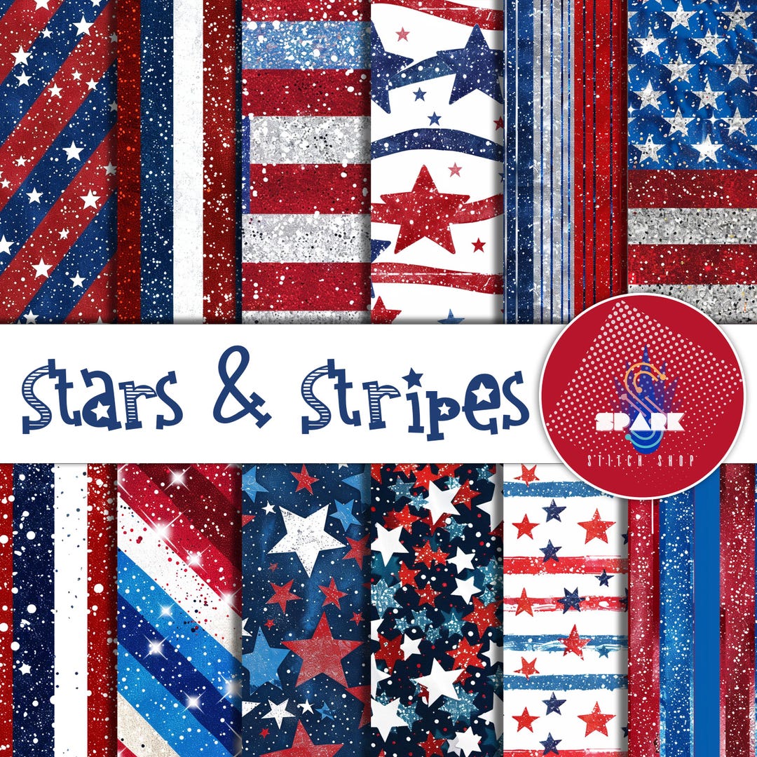 Stars & Stripes Seamless Paper - Etsy