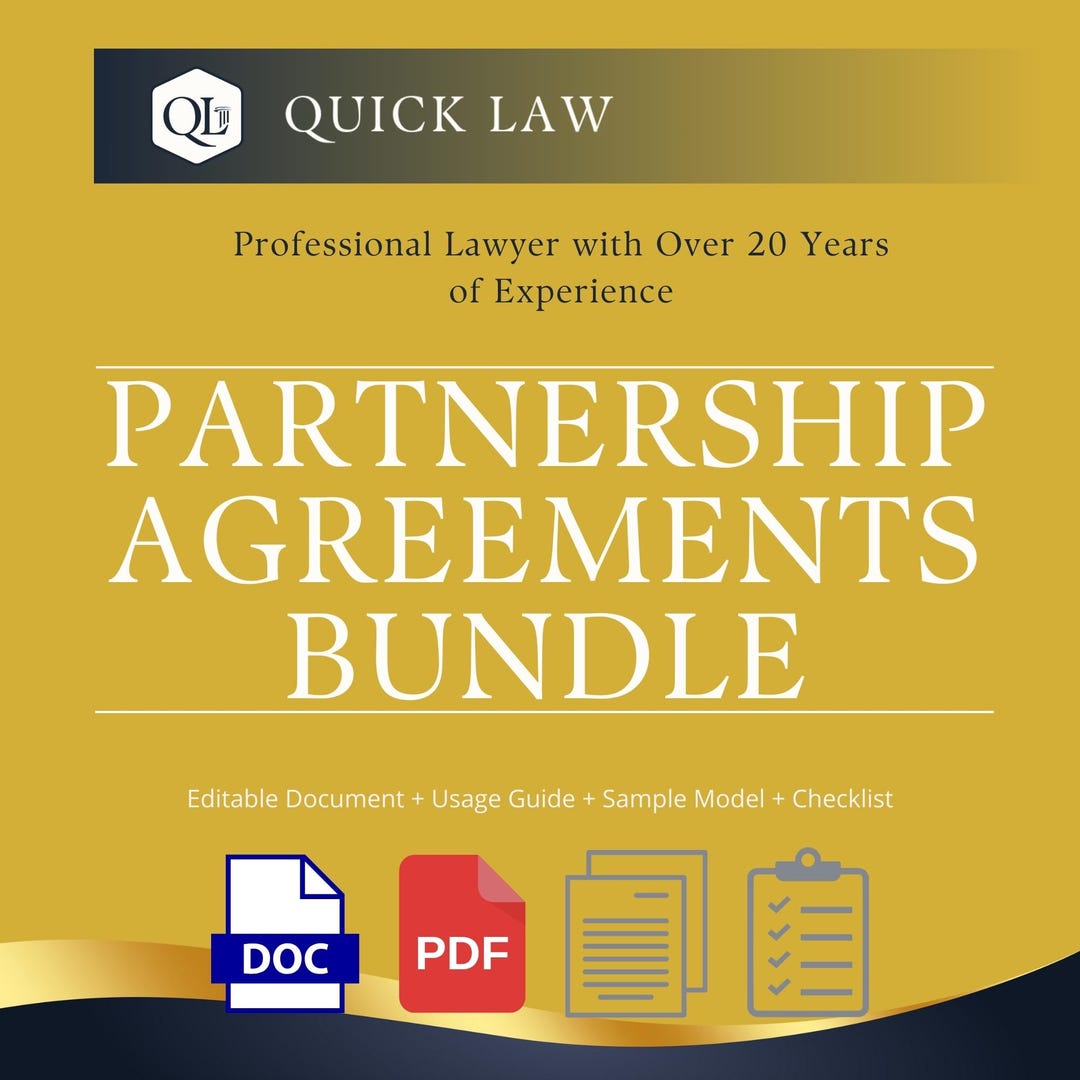 Partnership Agreement Form Bundle Business Agreement Templates ...