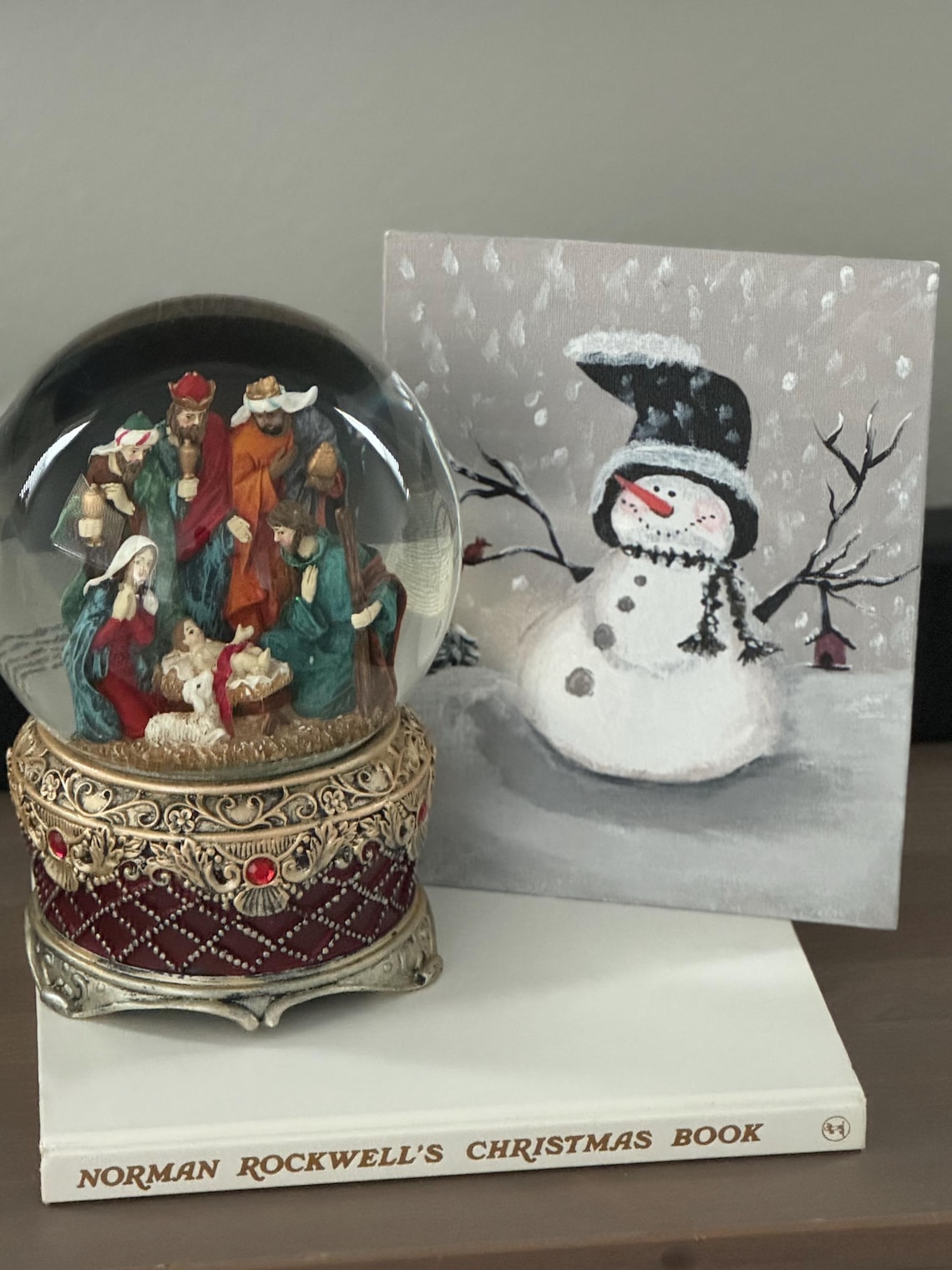 Hand-painted Snowman Canvas, Snowman Wall Art, Acrylic Decor Painting ...