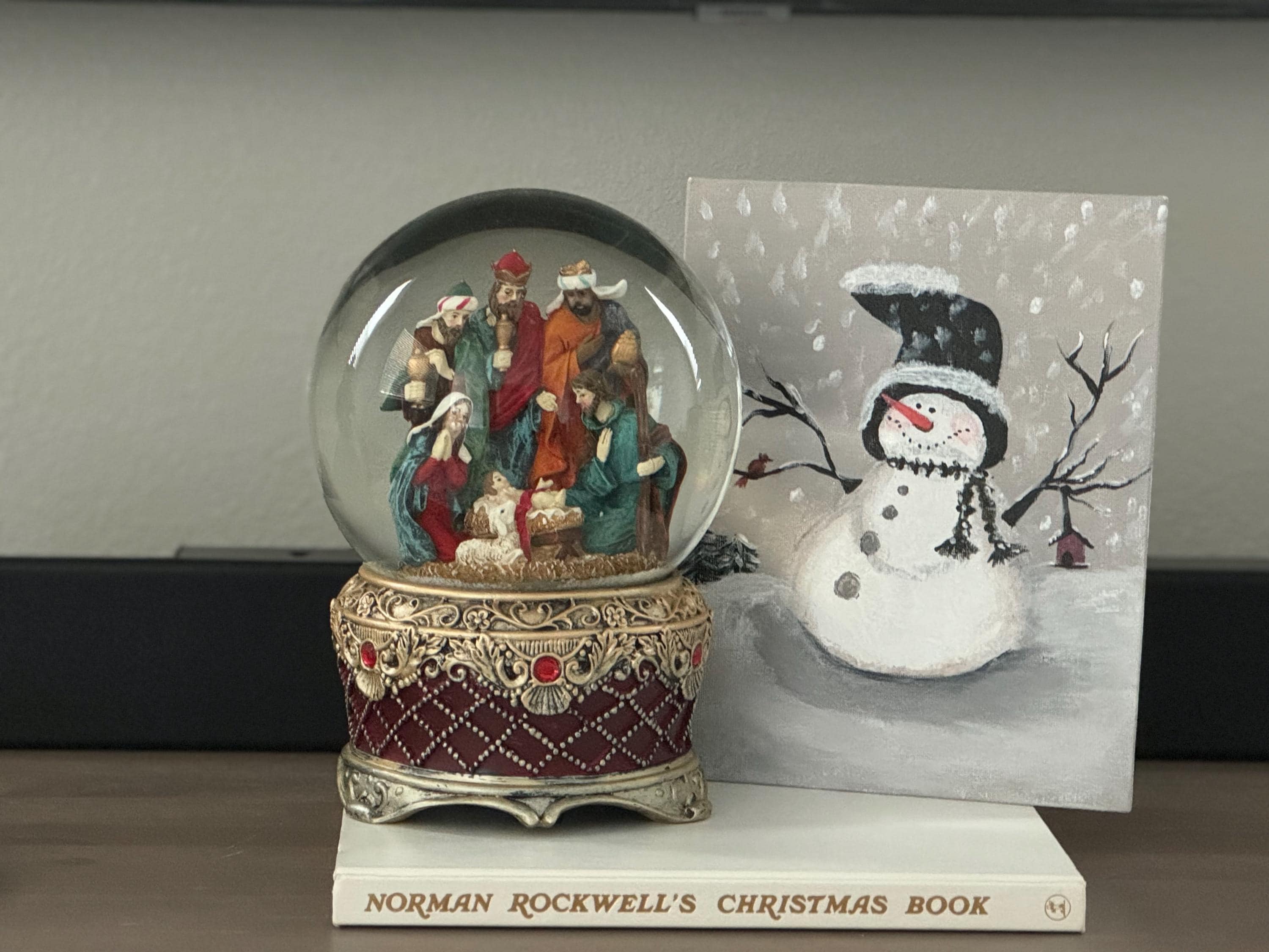 Hand-painted Snowman Canvas, Snowman Wall Art, Acrylic Decor Painting ...