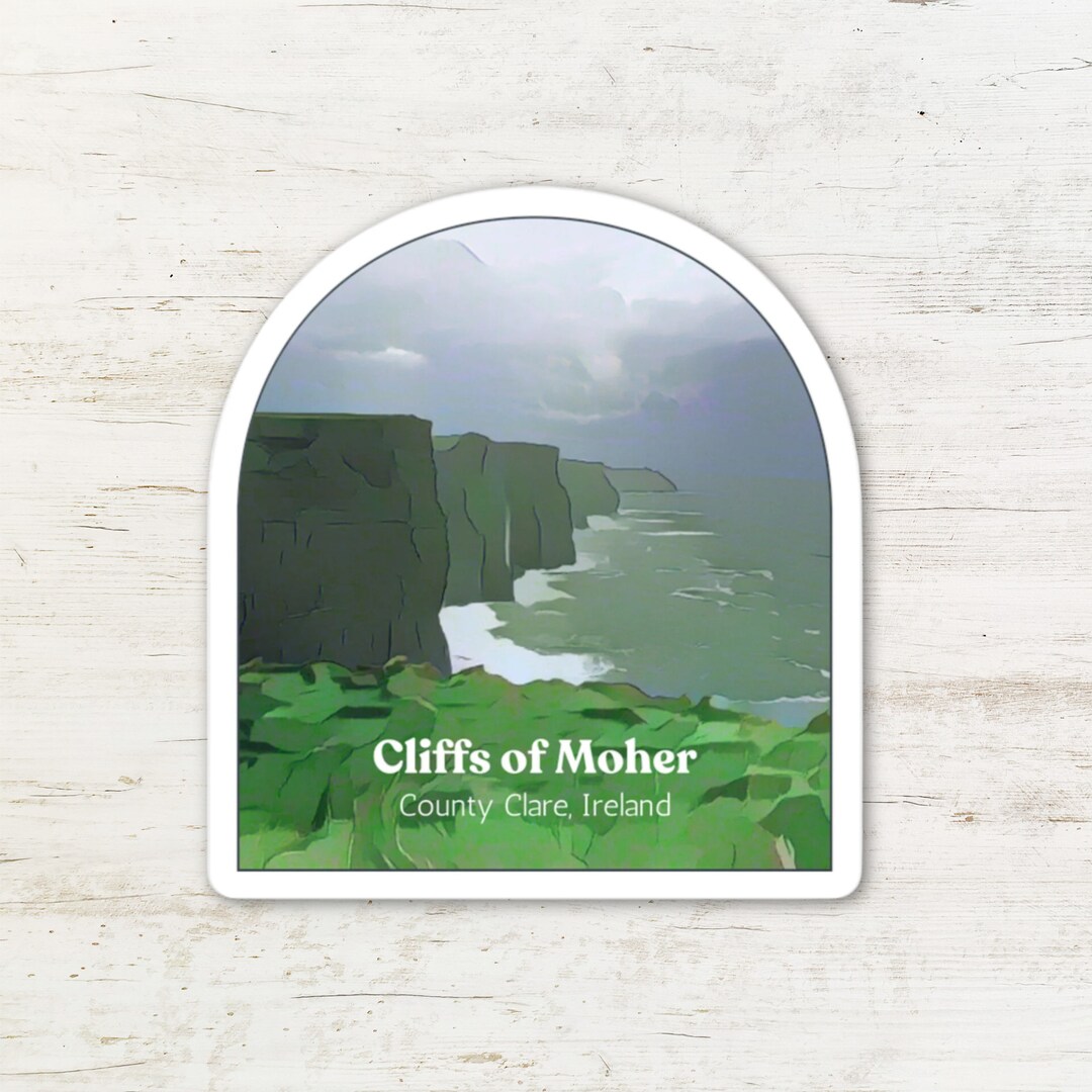 Cliffs of Moher Vinyl Decal Sticker, County Clare Ireland Stickers ...