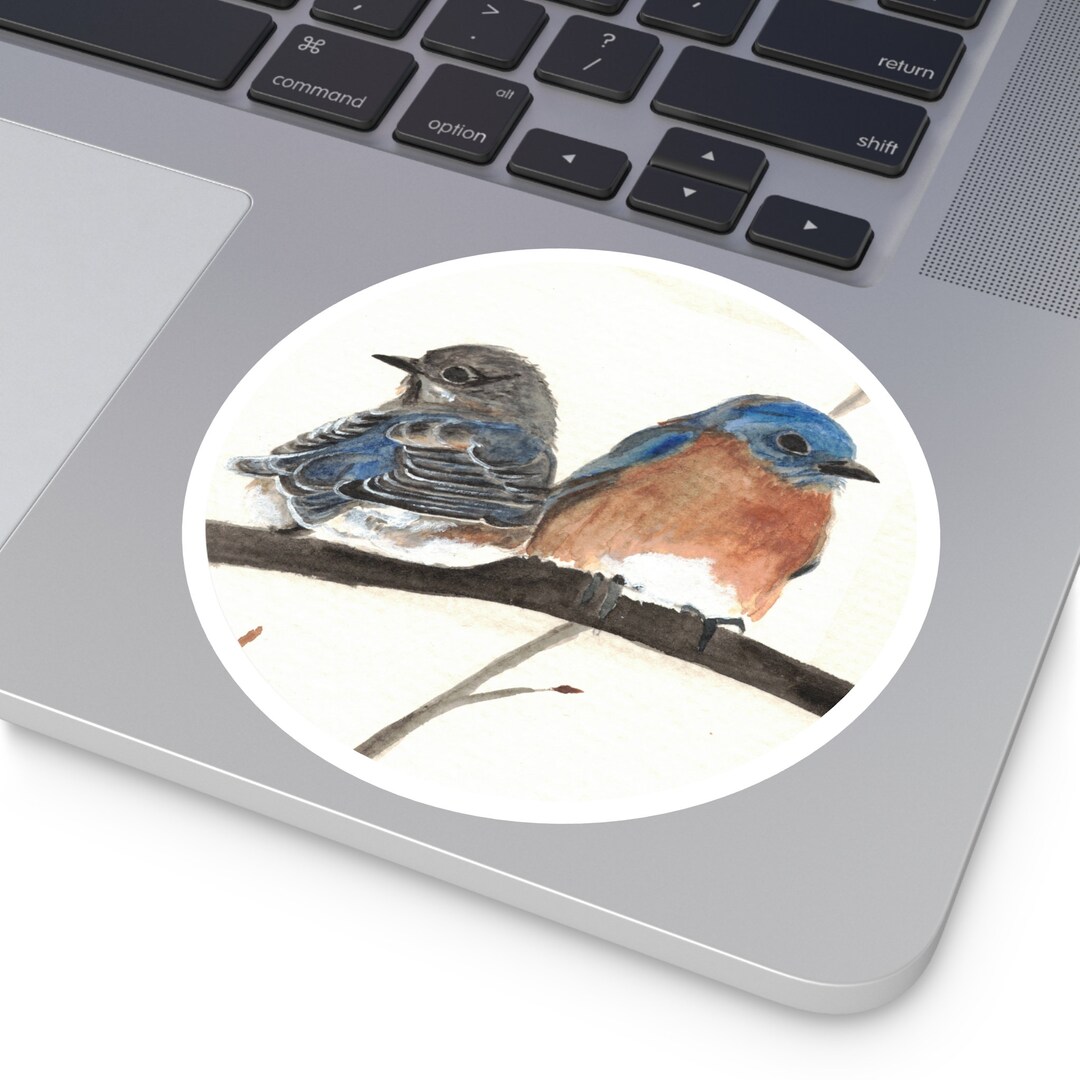 Bluebird Couple Sticker, Bluebird Nature Decal, Watercolor Bluebird Art ...