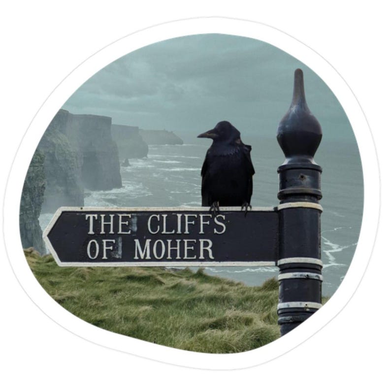 Cliffs of Moher Raven Vinyl Sticker, County Clare Ireland, Crow Sign ...