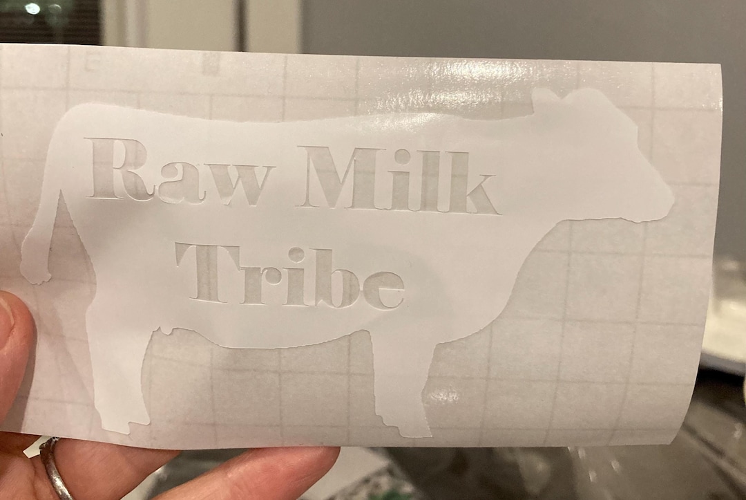 Raw Milk Vinyl Stickers, White Vinyl, Cow Sticker, Raw Milk Tribe ...