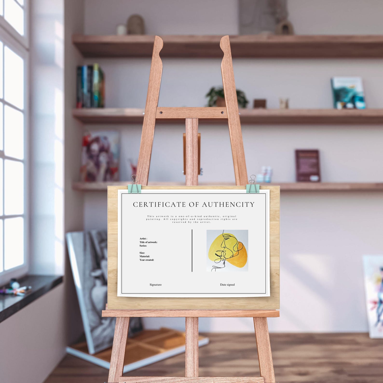 Certificate of Authenticity for Art, Editable Artist Certificate of ...