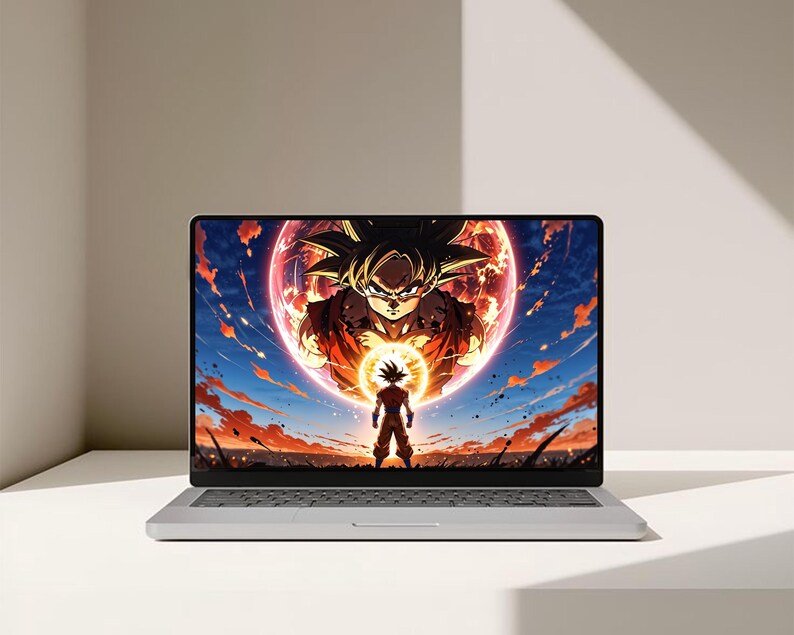 Goku Spirit Bomb Digital Print Epic Anime Art Super Saiyan Energy ...