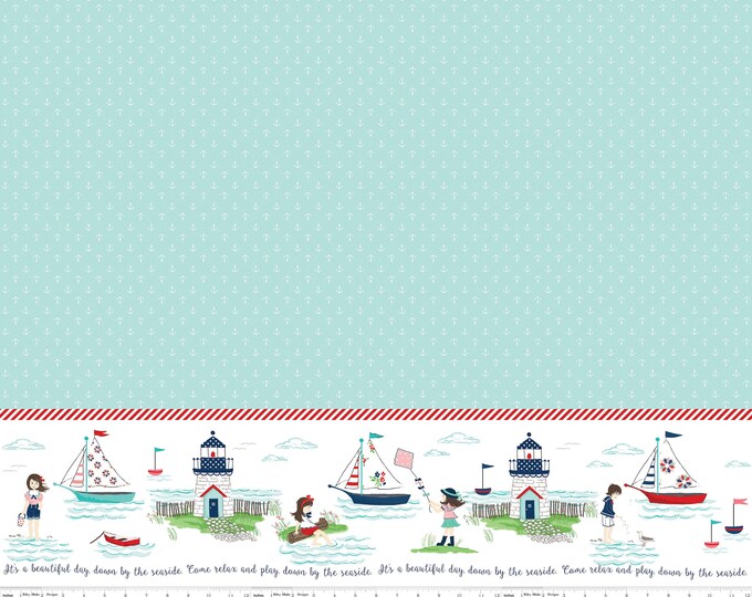 Riley Blake - SEASIDE by Tasha Noel - C7237 Seaside Border AQUA ...