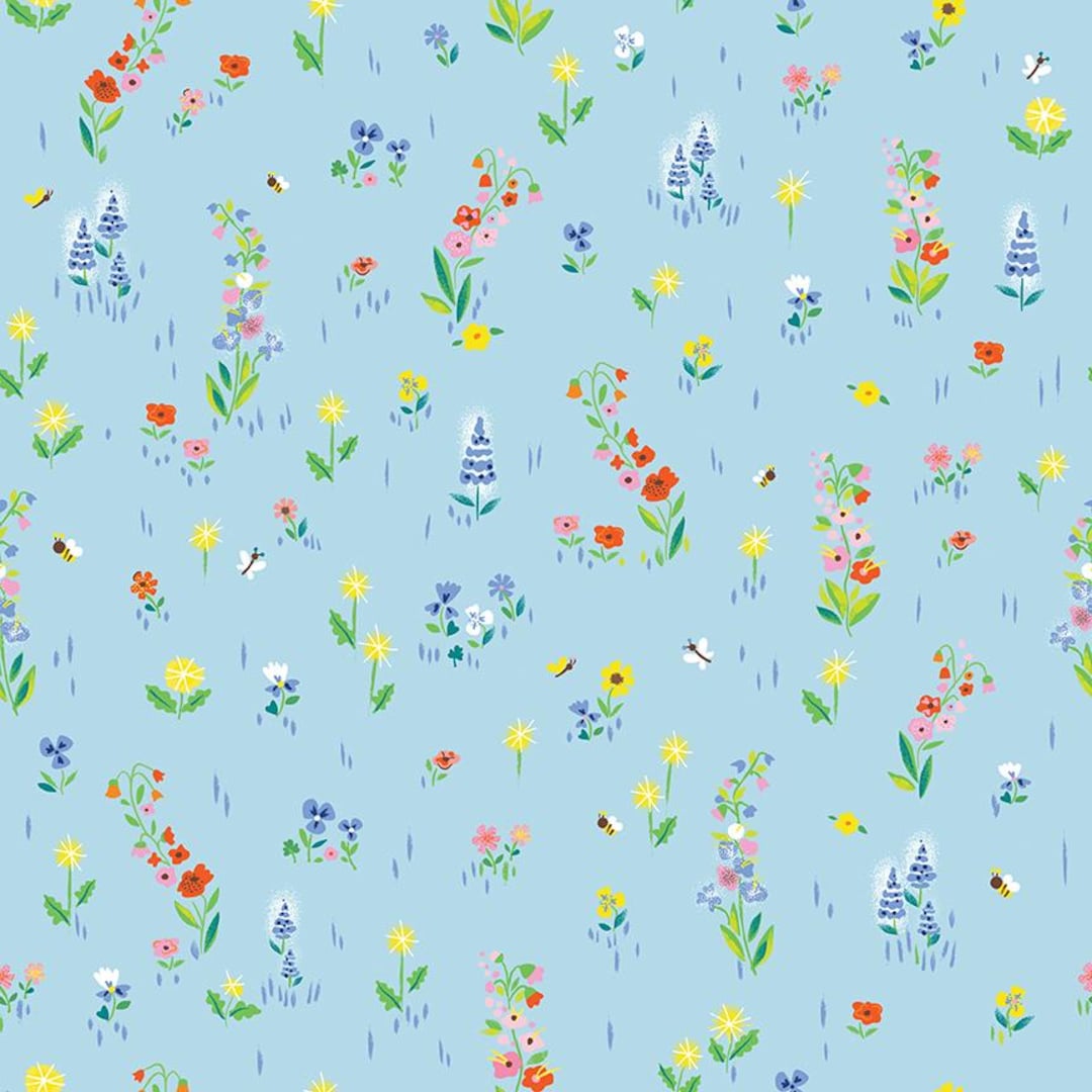 Riley Blake - 100 Aker Woods Picnic Meadow in SKY - Jill Howarth ...