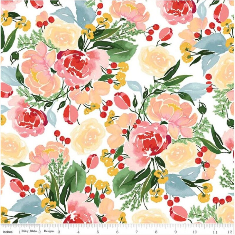 Large Floral Fabric - Etsy