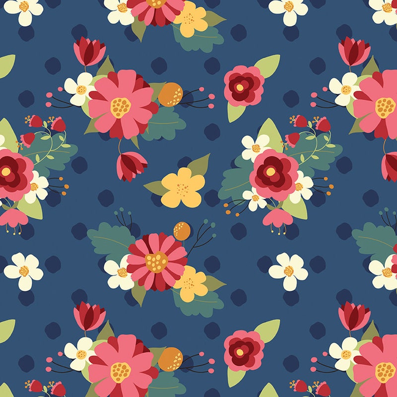 Large Floral Fabric - Etsy