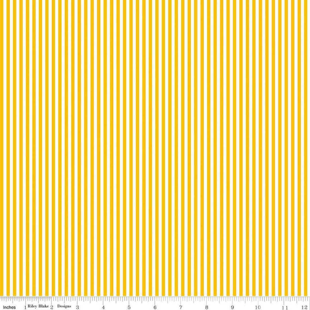 1/8 " Mustard Yellow Stripe Fabric by Riley Blake Designs - 100% ...