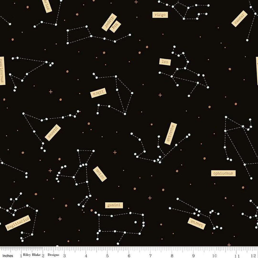 Outer Space Constellations in Black by NASA for Riley Blake Designs ...
