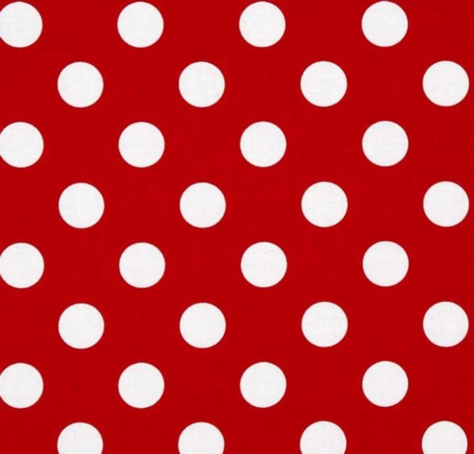 RED and WHITE Medium Dots by Riley Blake 3/4 White on - Etsy