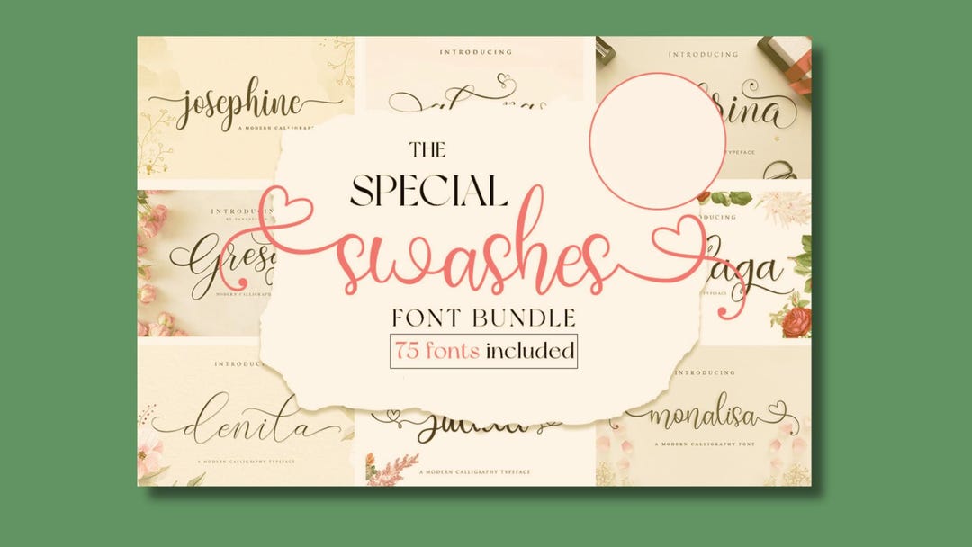 The Special Swashes Font Bundle, Handwritten Font, Wedding Font, Modern ...