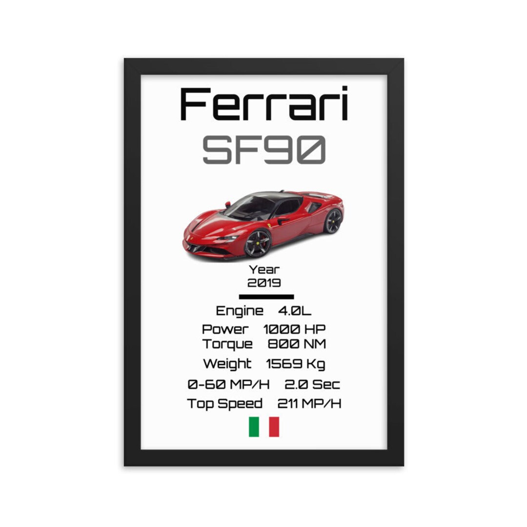 Framed Ferrari SF90 Poster - Etsy