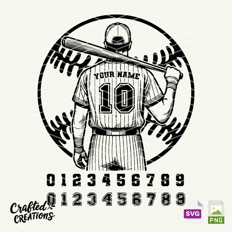 Personalized Baseball Player SVG: Team Cut File (digital Download) - Etsy