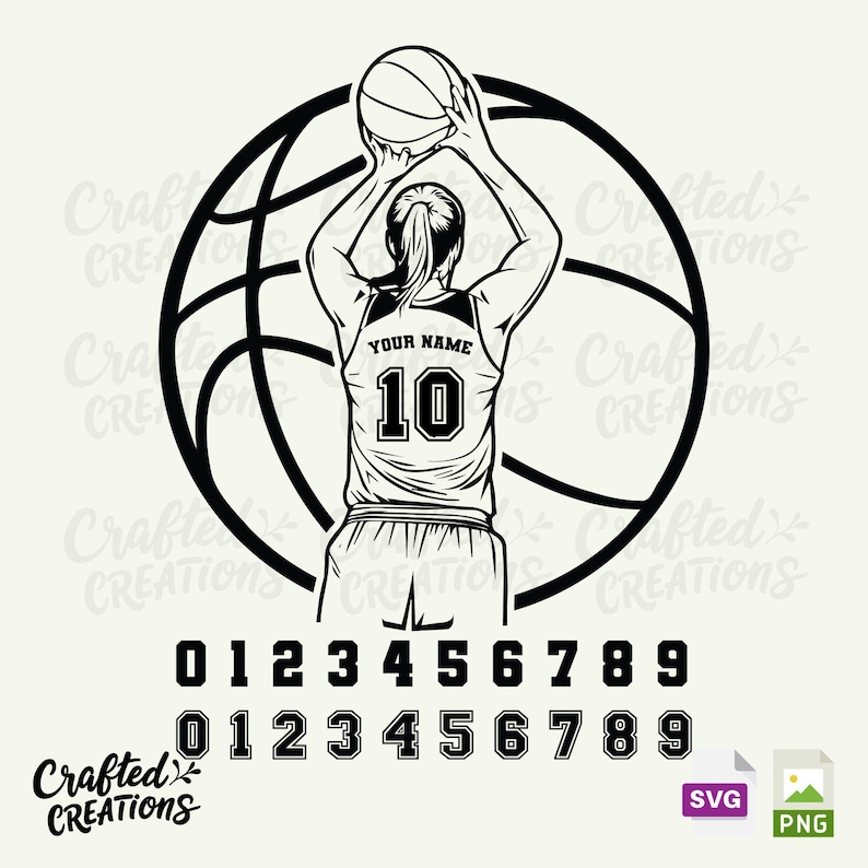 Personalized Basketball Girl Player SVG: Female Silhouette (digital ...