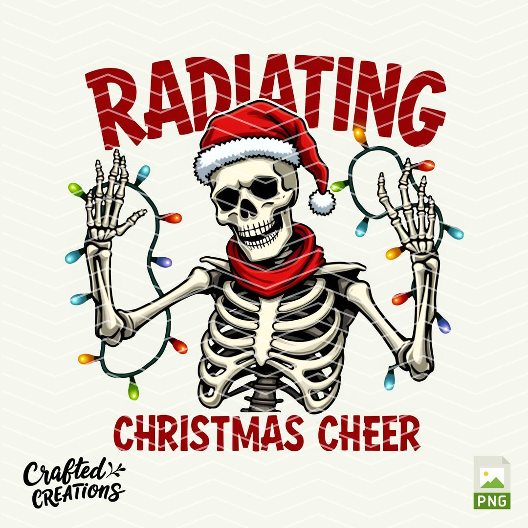 Radiology Christmas Skeleton PNG: Rad Tech Nurse Gift (digital Download ...