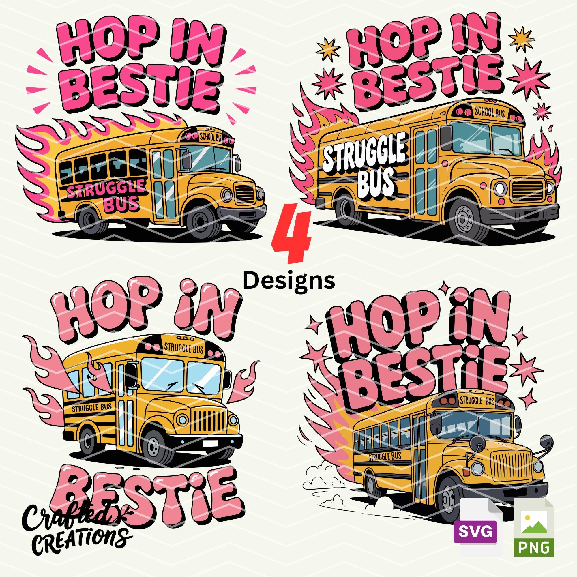 Struggle Bus Bestie SVG PNG: Funny Mental Health Clipart (digital ...