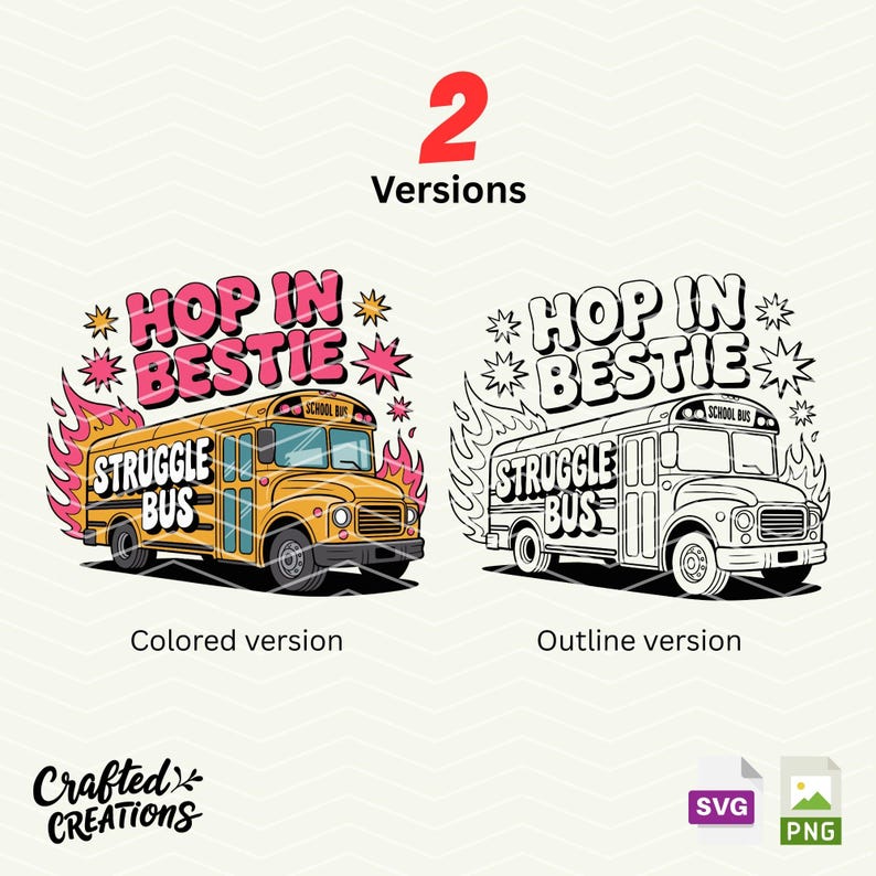 Struggle Bus Bestie SVG PNG: Funny Mental Health Clipart (digital ...