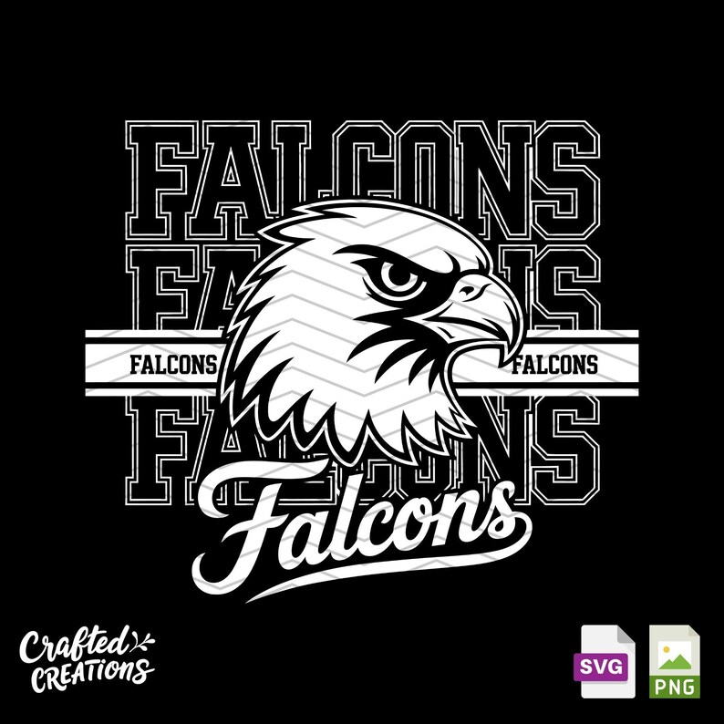 Falcons Mascot SVG PNG: Fierce Falcon Head, School Spirit Design ...
