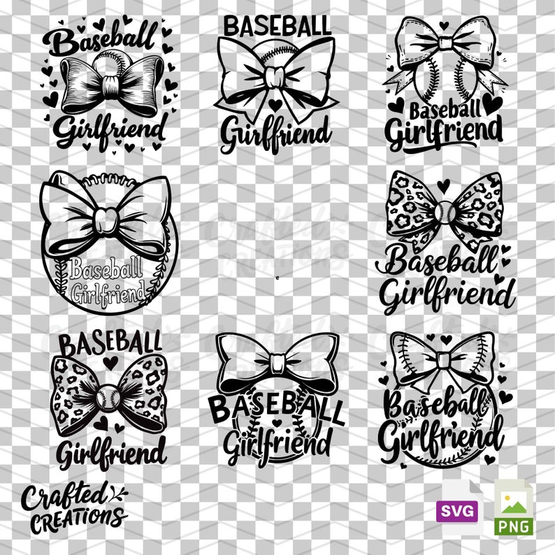 Baseball Girlfriend SVG PNG Bundles, Baseball With Leopard Bow Svg ...