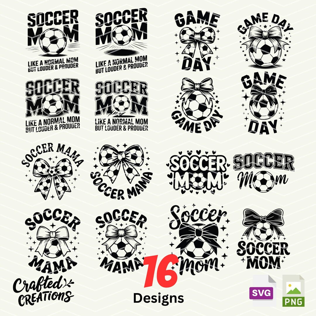 Soccer Mom SVG Bundle, Soccer Ball, Heart Design (digital Files) - Etsy
