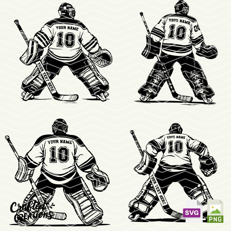 Personalized Hockey Goalie SVG Clipart: Player, Team (digital File) - Etsy