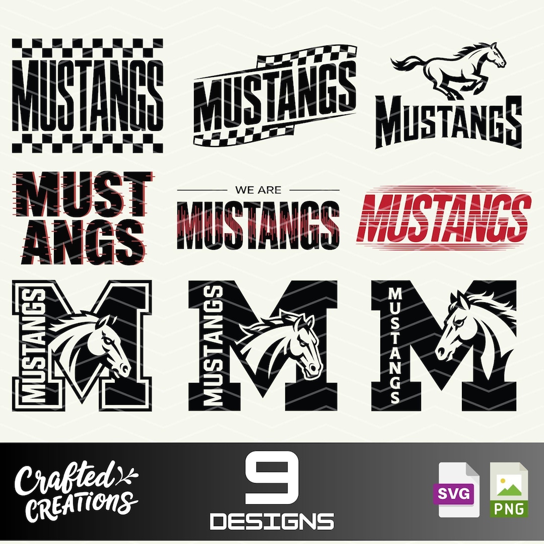 Mustangs Mascot SVG Bundle: Letter M, School Sports (SVG, PNG) - Etsy