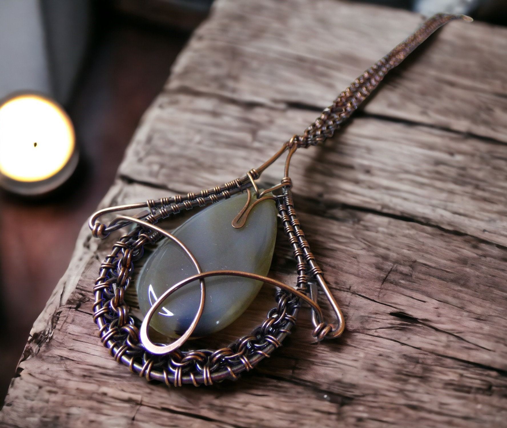 Artisan Handcrafted Copper & Agate Necklace - Etsy