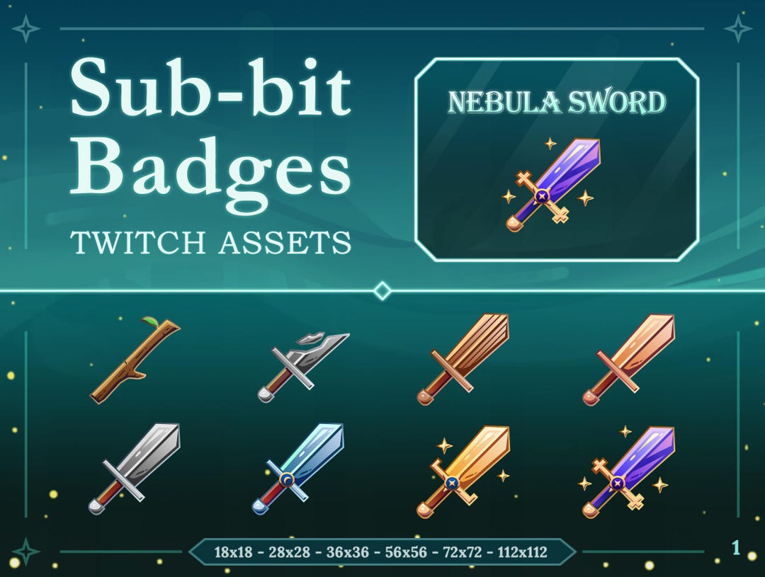 Twitch Sub Badges Sword | Nebula Sword | Twitch Sub & Bit Badges ...