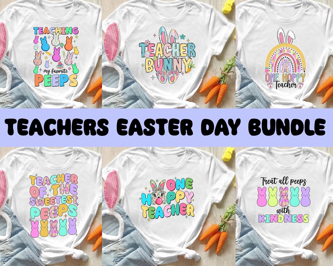 Teacher Easter Day PNG Bundle, Brushstroke Easter Png, Easter Day Png ...