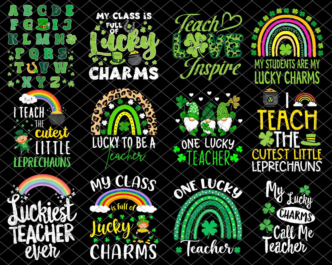 Teacher St Patrick PNG Bundle, Lucky Teacher Png, St Pattys Day Png, St ...