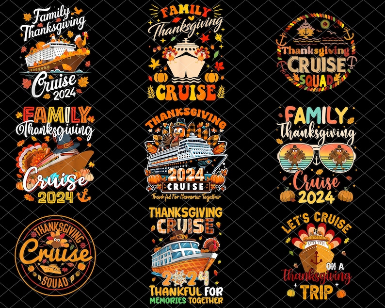 Thanksgiving Family Cruise PNG Bundle, Happy Thanksgiving Png, Cruising ...