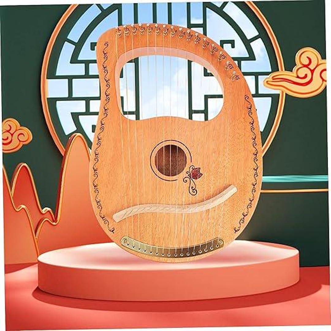 Lyre Harp, 16 Strings Lyre Harp, Mahogany Harp Wooden Instrument With ...